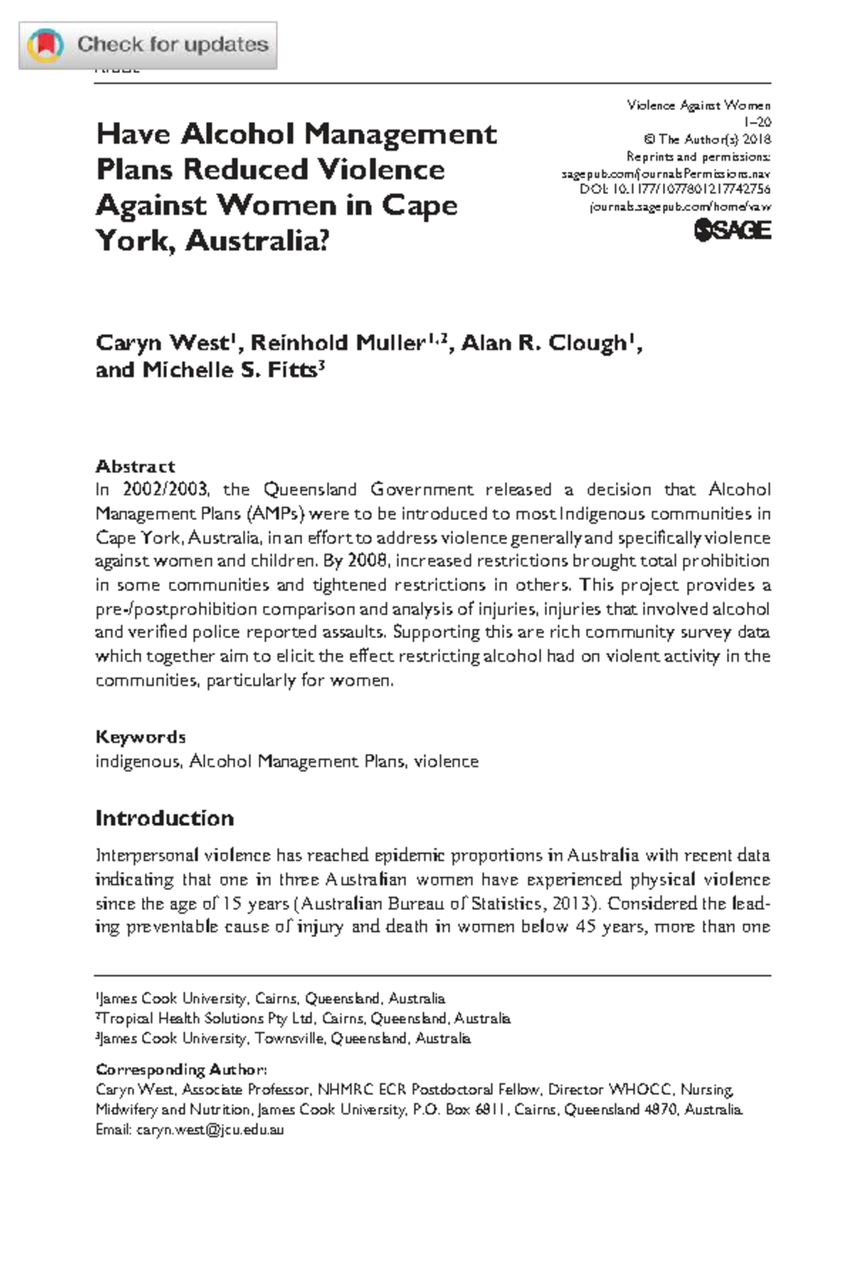 742756 Final Exam: Impact of Alcohol Management Plans on Violence ...