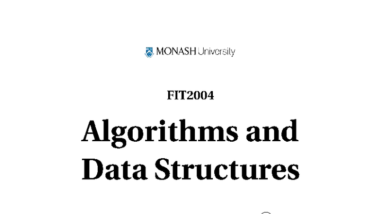 FIT2004 Lecture Notes: Algorithms and Data Structures Overview - Studocu