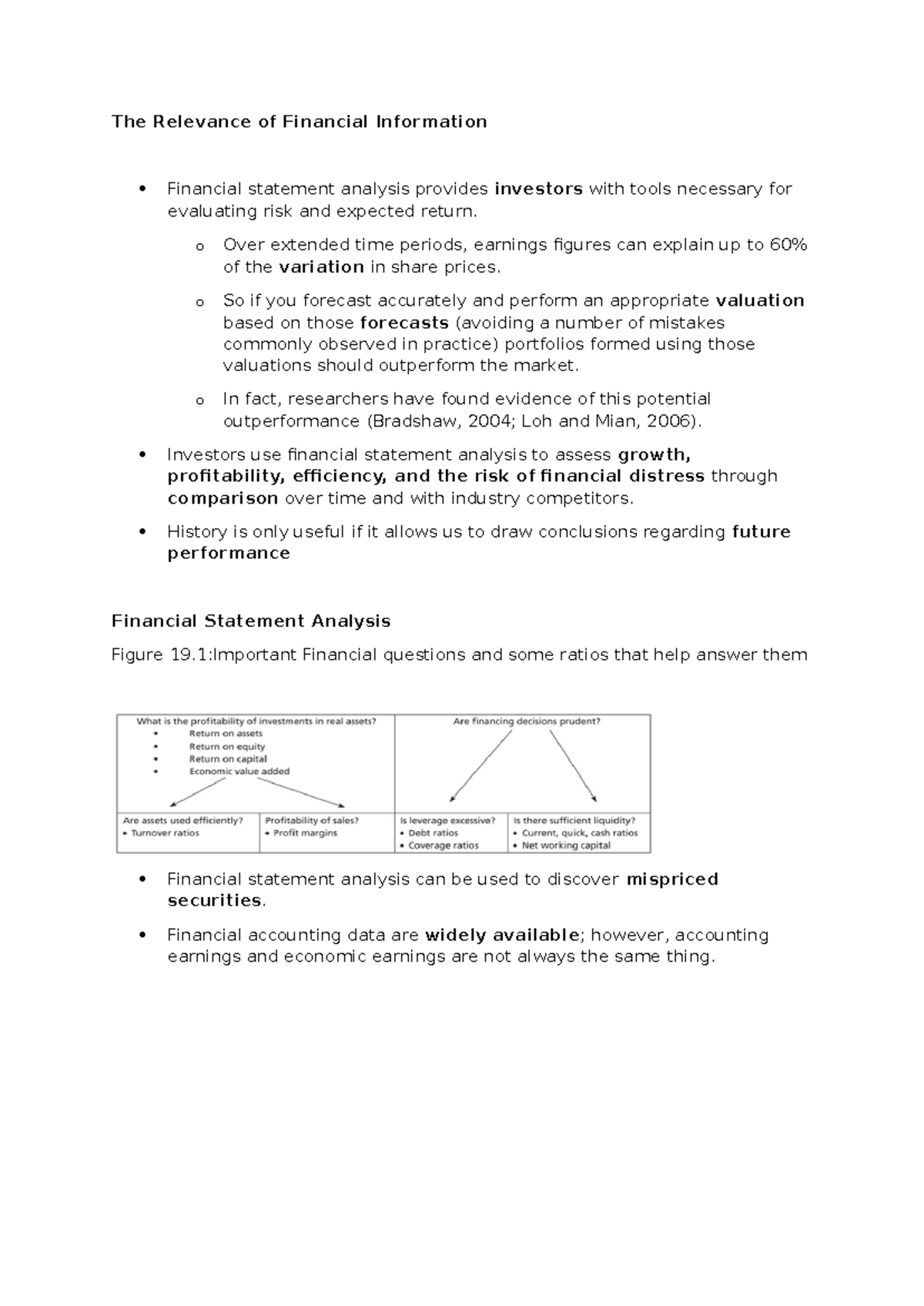 Lecture 2 content - The Relevance of Financial Information Financial ...