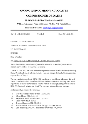 Final Exam: Preliminary and Trial Objections - ATP 104 KENYA SCHOOL OF ...