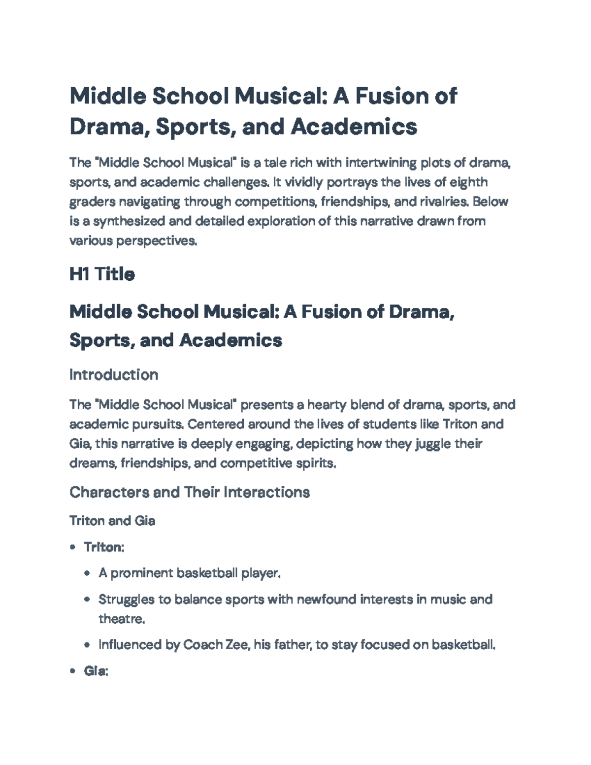 Middle School Musical (2023): Drama, Sports, and Academics Explored ...