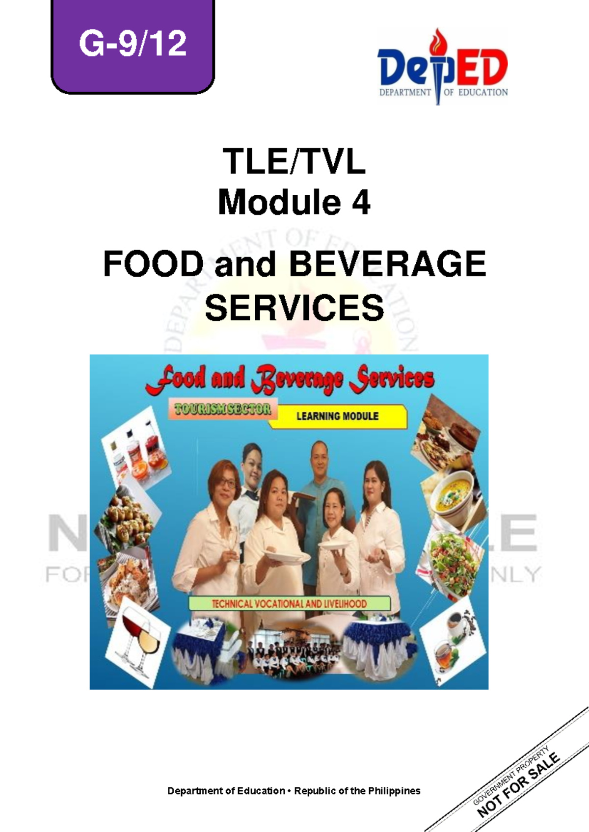 TLE-TVL HE-G9-G12 Q1-Module-4 Food & Beverage Services Week 5 - Studocu