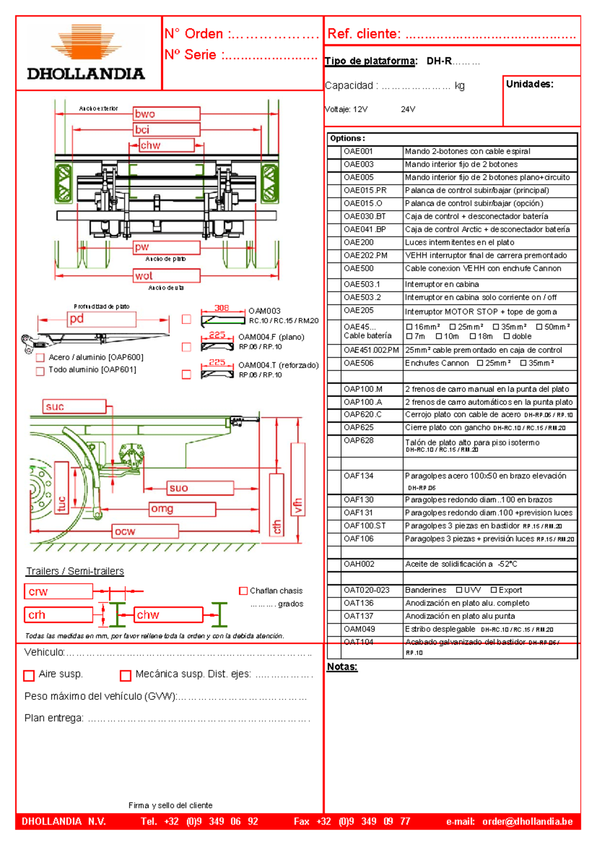 Order Form DHR 2016 EUR 01 ES 0 1 - Trailers / Semi-trailers - Studocu