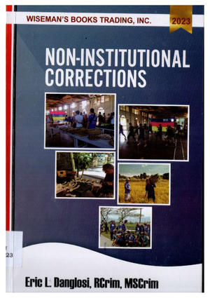 NON- Institutional Correction - Corrections as the fourth pillar of ...