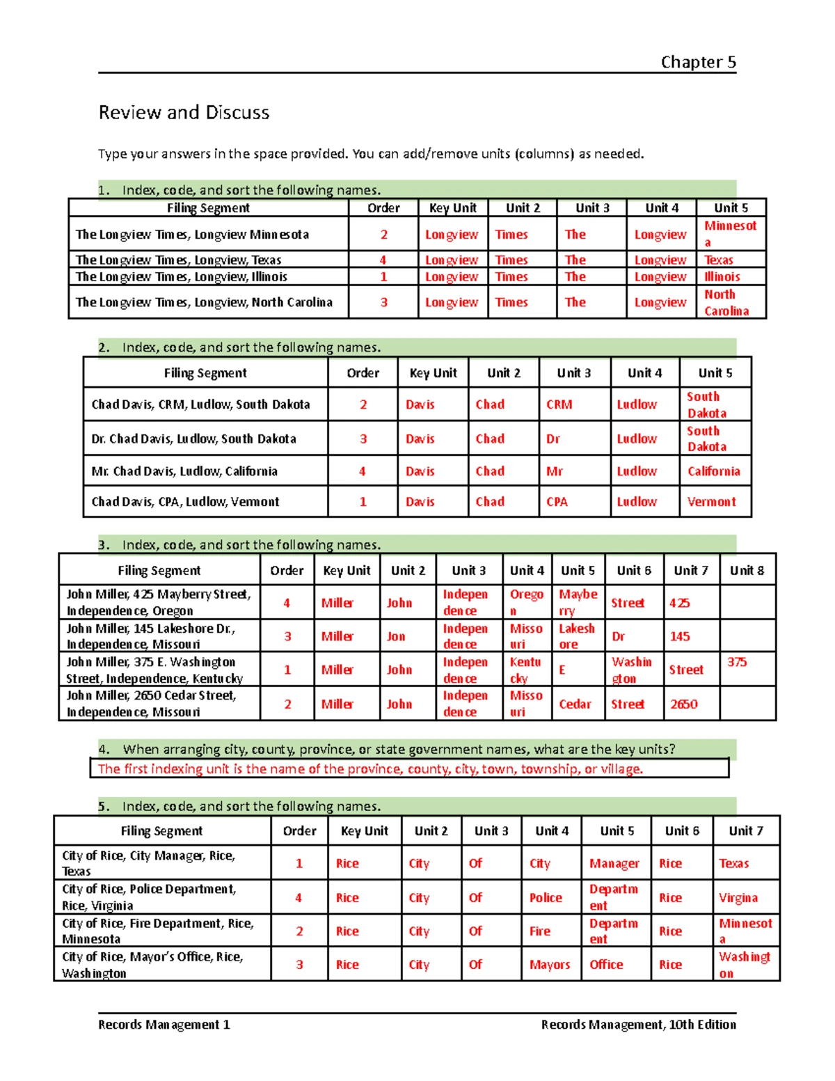 Module 3 Chapter 3 Review and Discuss Questions - Chapter 3 Review and Discuss Type your answers ...