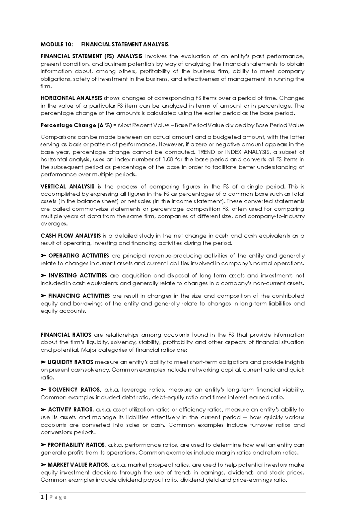 10 MAS REV FS Analysis - gfhftkuygkj - MODULE 10 : FINANCIAL STATEMENT ...