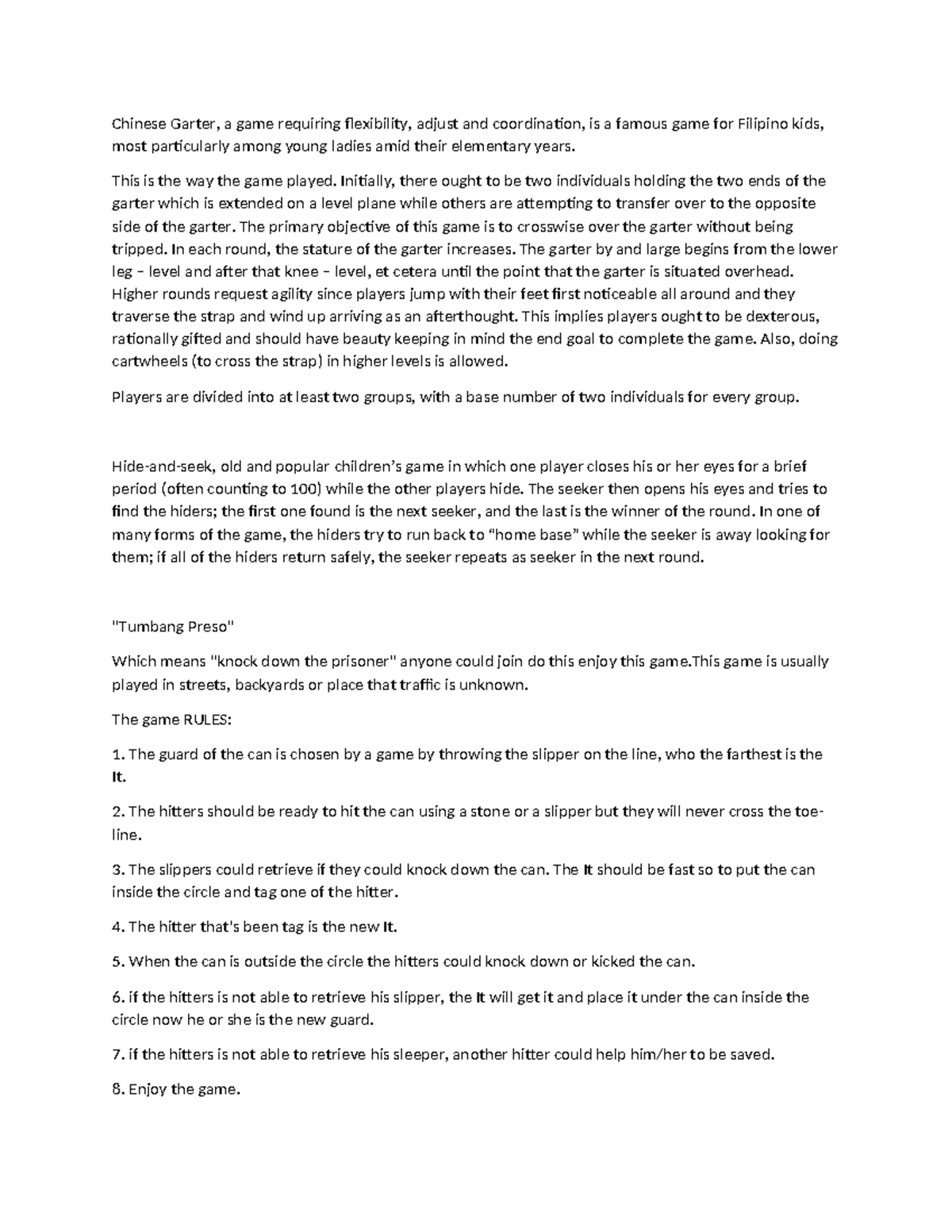 Traditional Games in the Philippines: Notes on Gameplay and Benefits ...