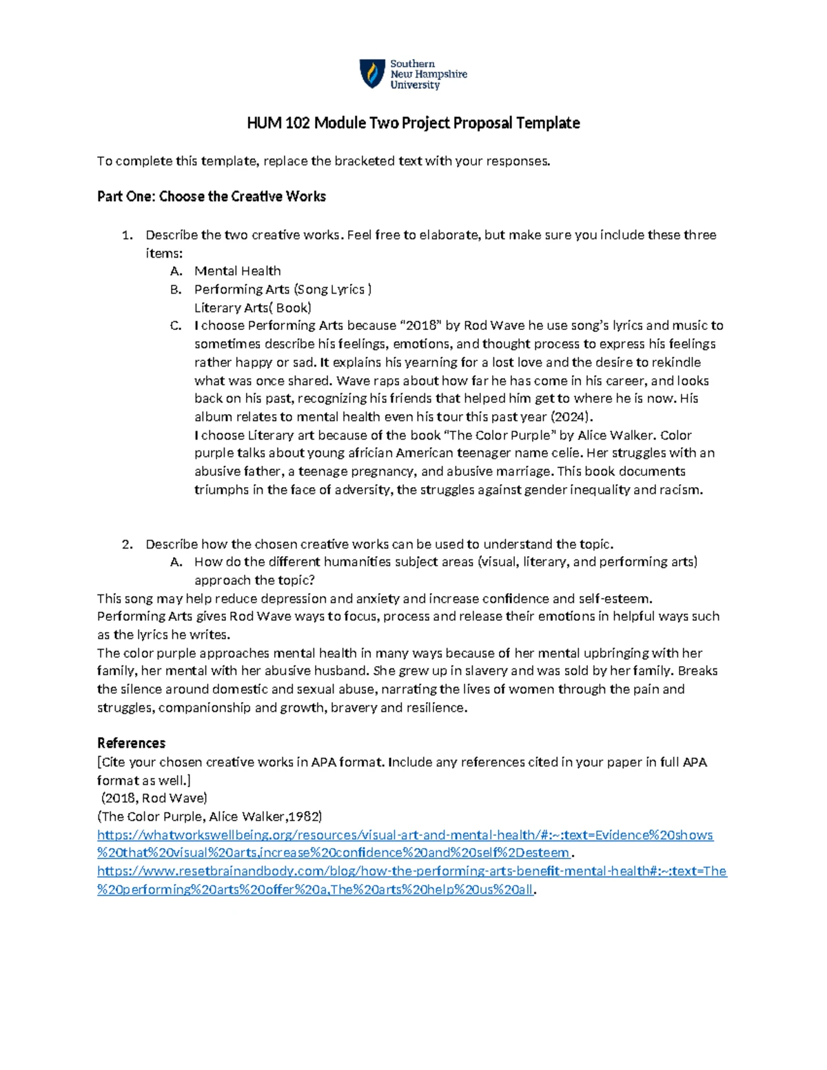 HUM 102 Final Project: Exploring Mental Health through Art - Studocu