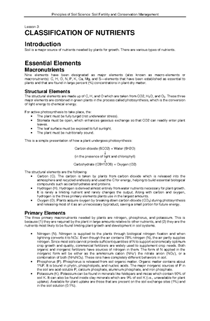 Soils 101-chapter-1-lesson-2 - Fundamental Concepts Lesson 2: THE ...