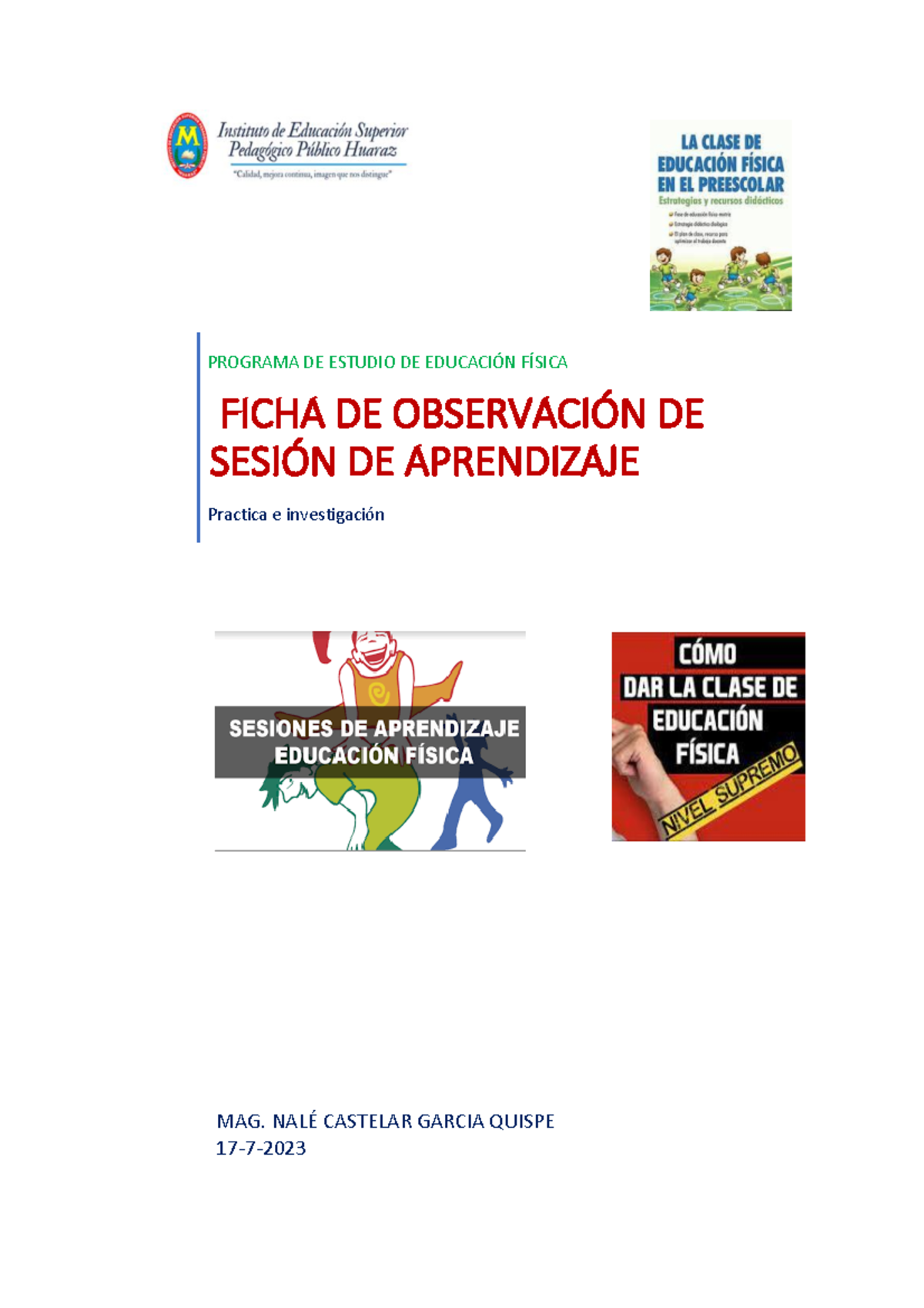 Ficha de observación de Clase - FICHA DE OBSERVACI”N DE SESI”N DE APRENDIZAJE Practica e - Studocu