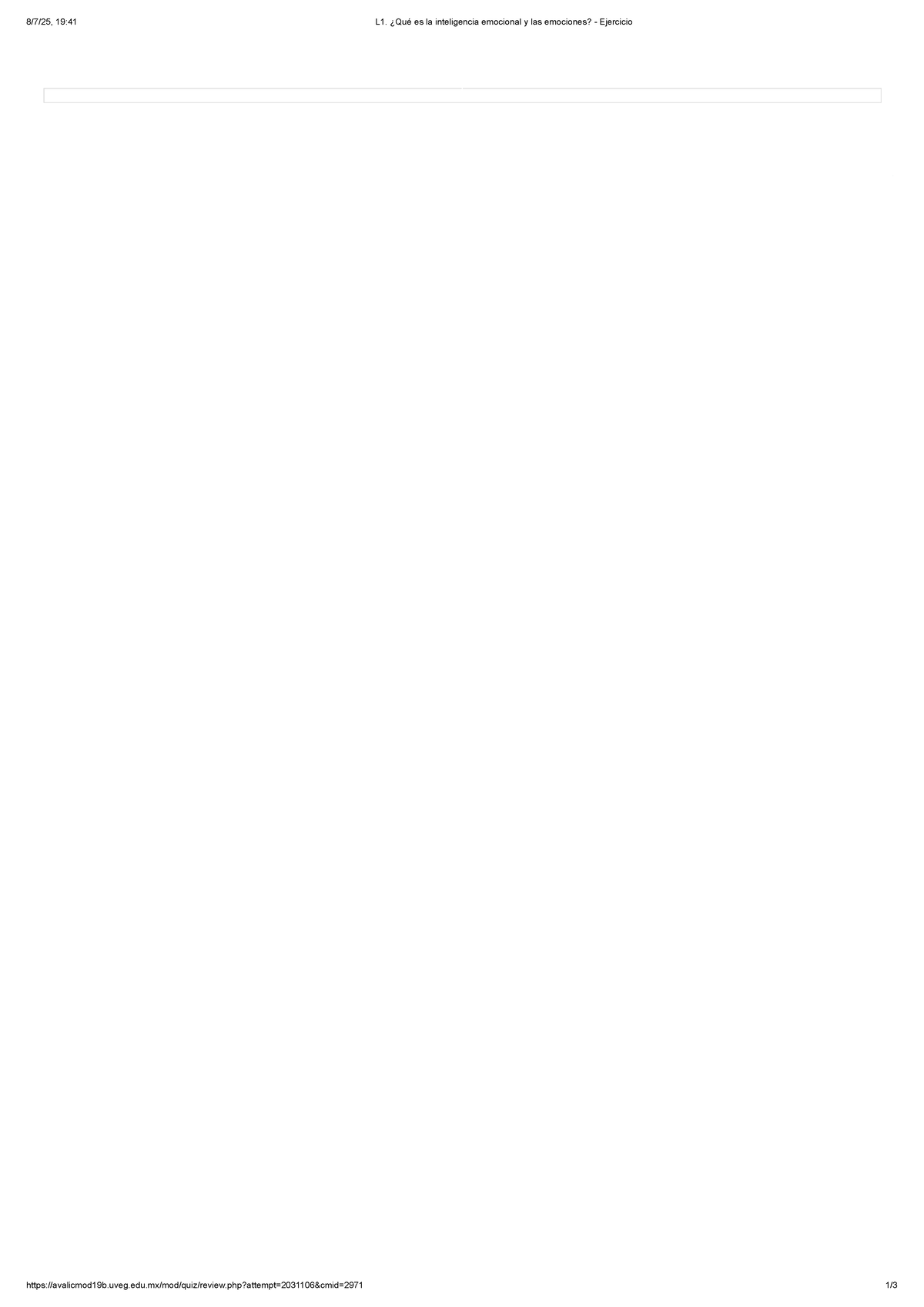 L1. Ejercicio sobre Inteligencia Emocional y Emociones - 100% - Studocu