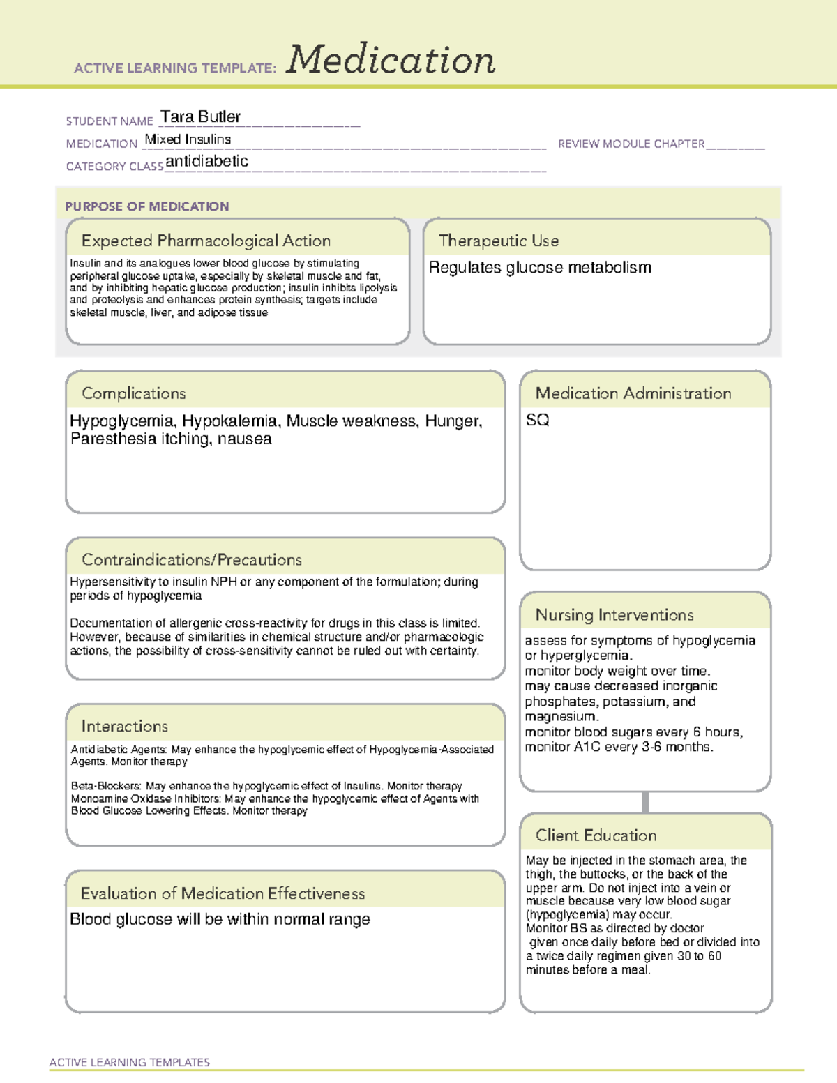 Week 9 ATI Mixed Insulin Active Learning Template Notes - Studocu