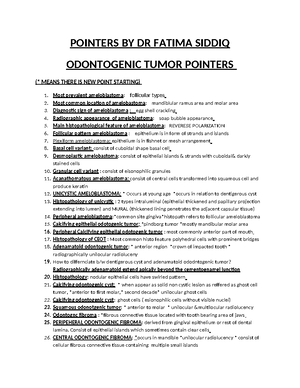 Bone pathology pointers final - Summary of important lesions - Studocu