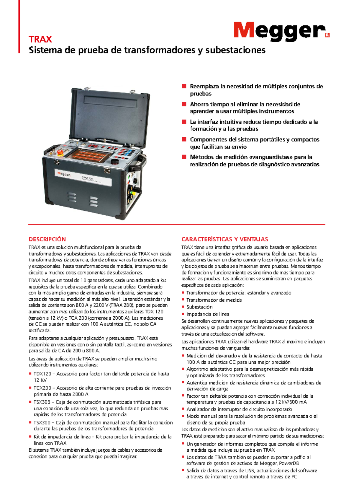 TRAX DS 280 - Manual de Sistema de Prueba para Transformadores - Studocu