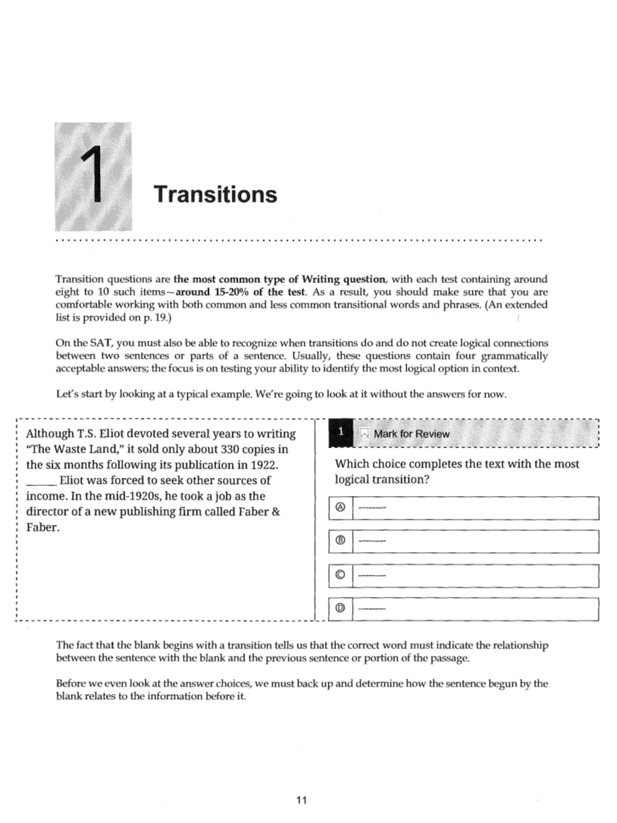 Transition Strategies for Effective Writing: SAT Prep Guide - Studocu
