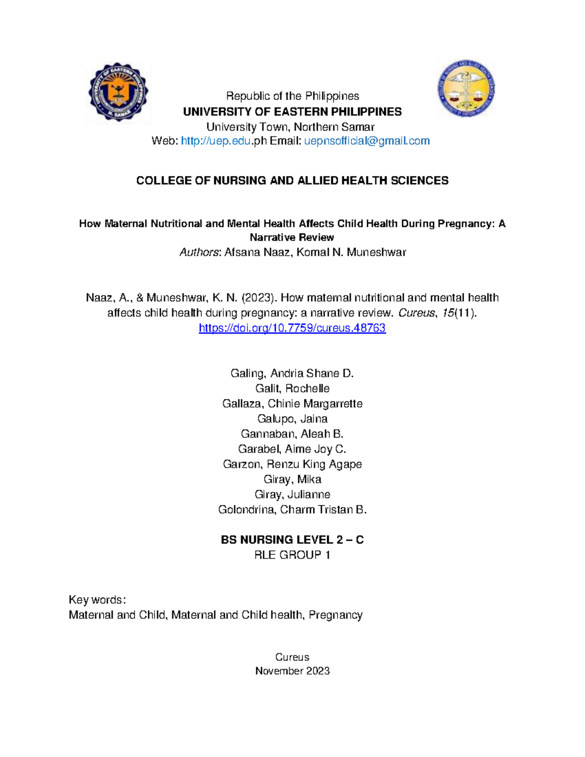 How Maternal Health Influences Child Development: A Narrative Review ...