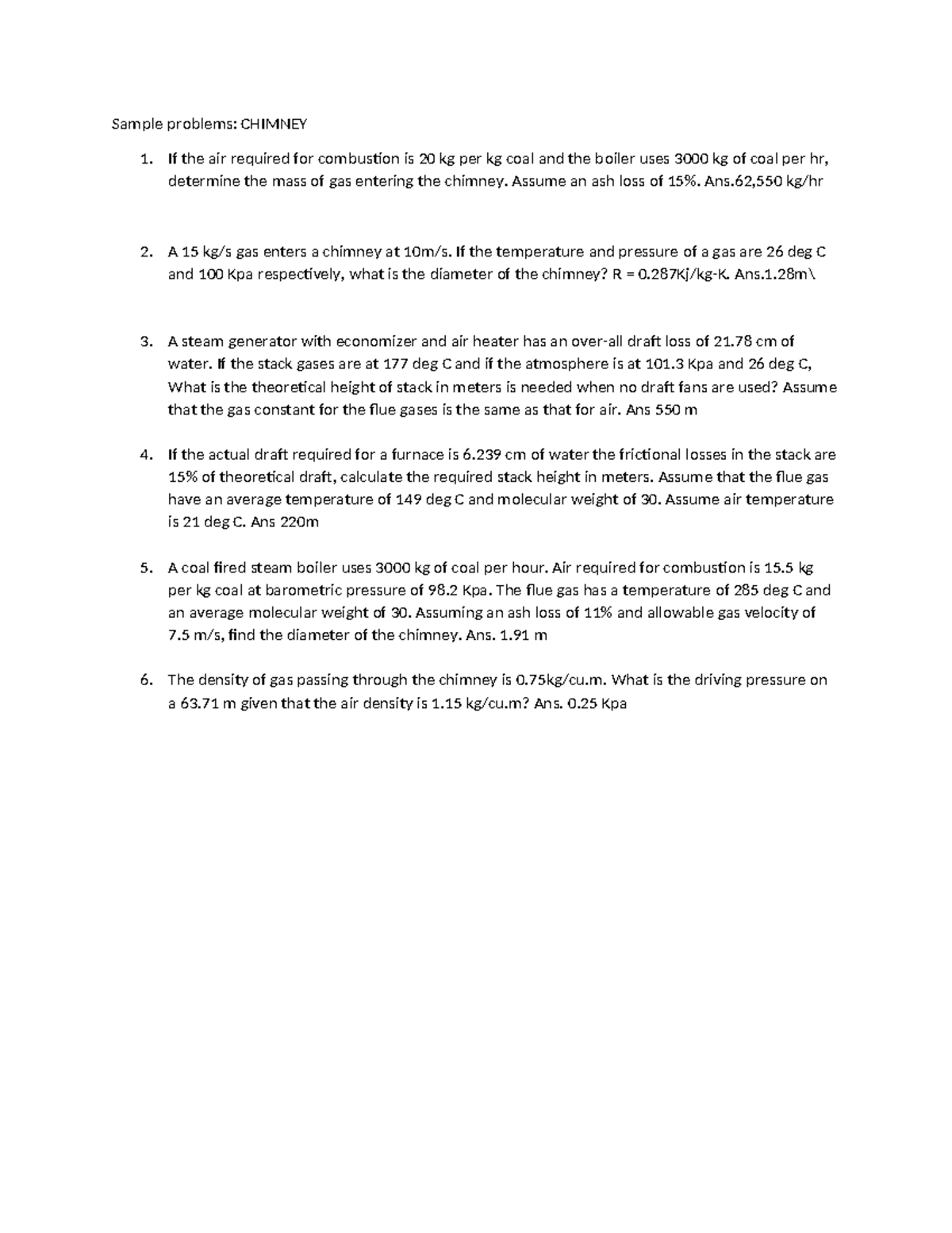CHM 101: Chimney Design & Calculations for Combustion Systems - Studocu