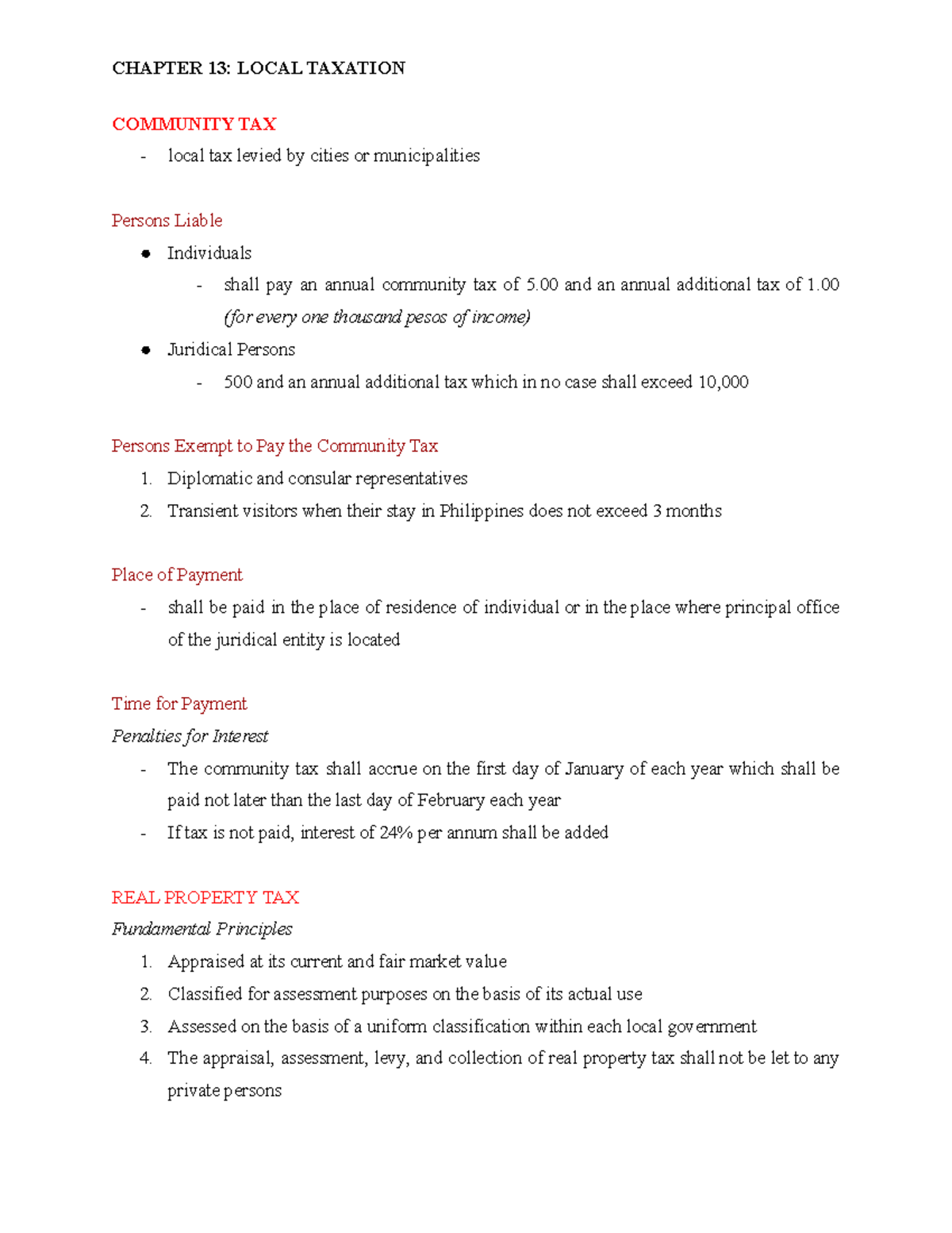 Chapter 13 - Local Taxation: Community & Real Property Tax Details ...