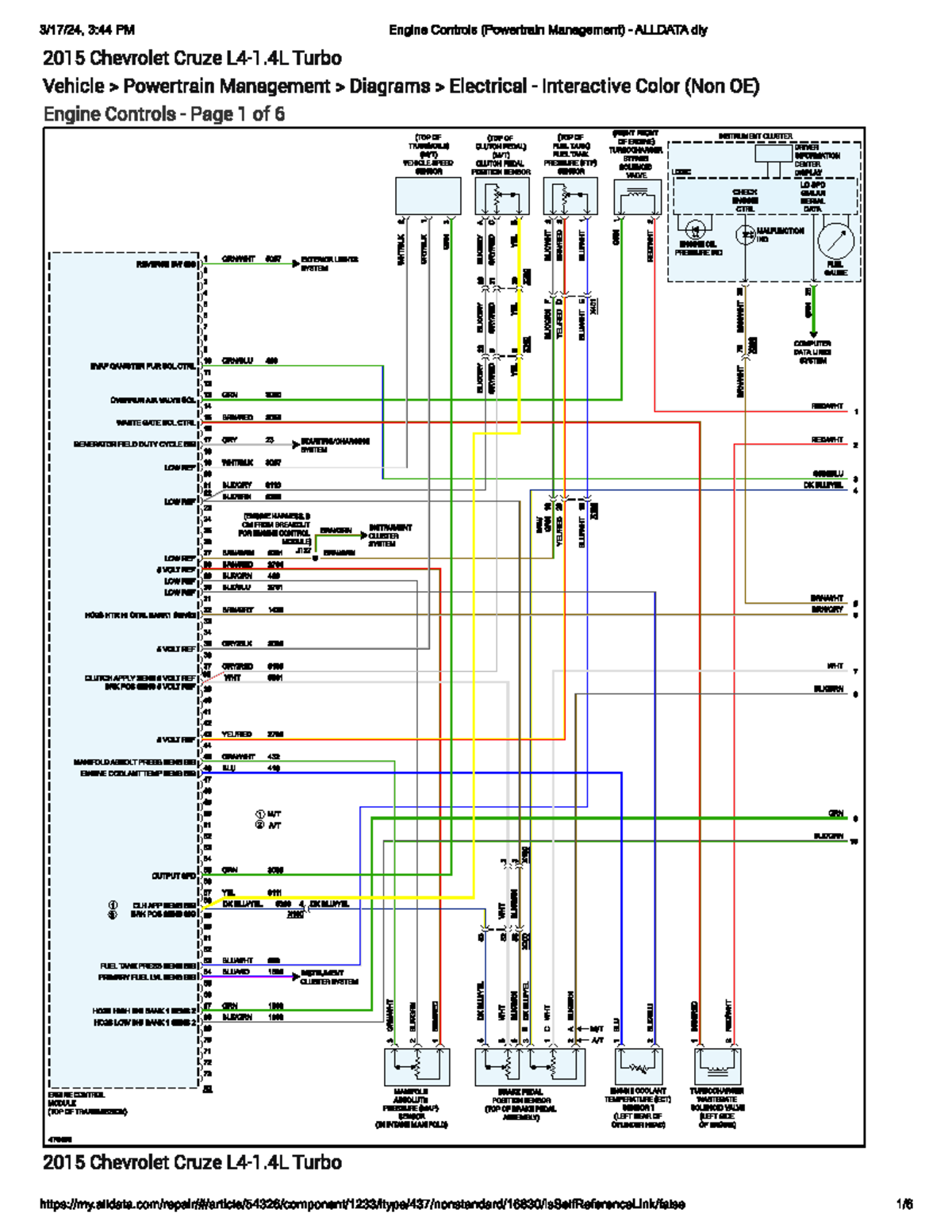 2015 Chevrolet Cruze Turbo Engine Controls Diagrams (Powertrain Mgmt ...