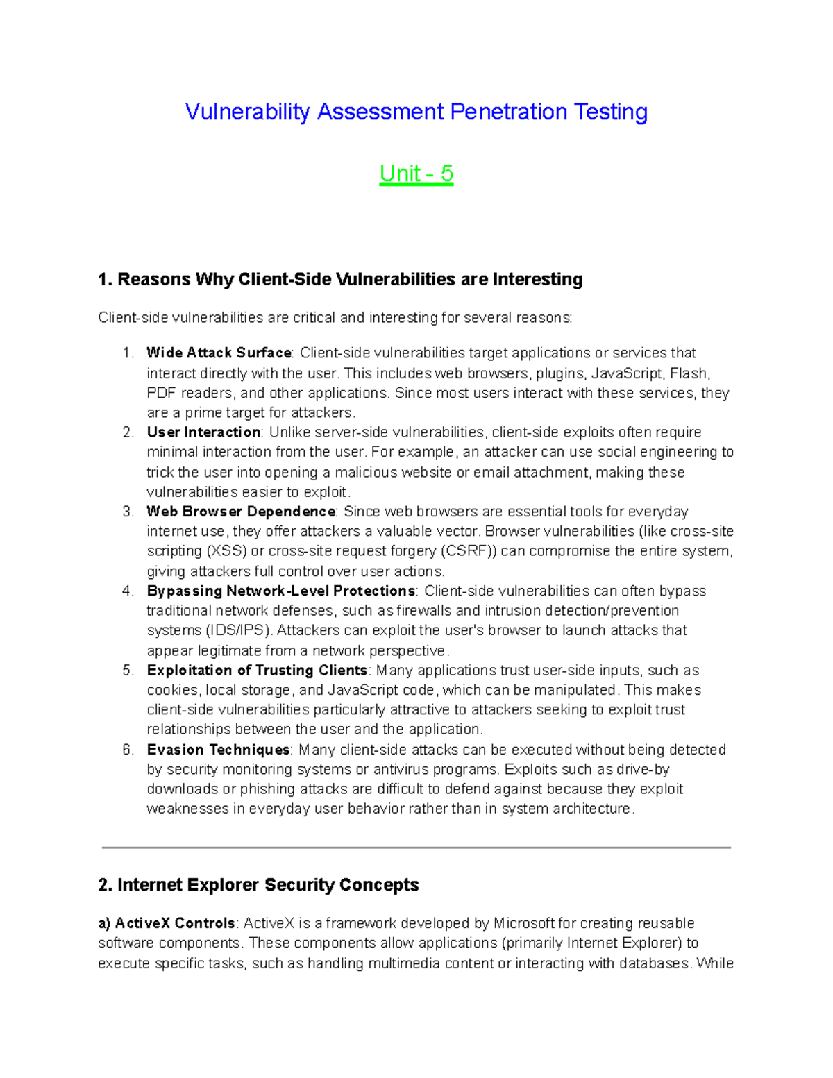 VAPT Unit-5 - Vulnerability assessment and penetration testing ...