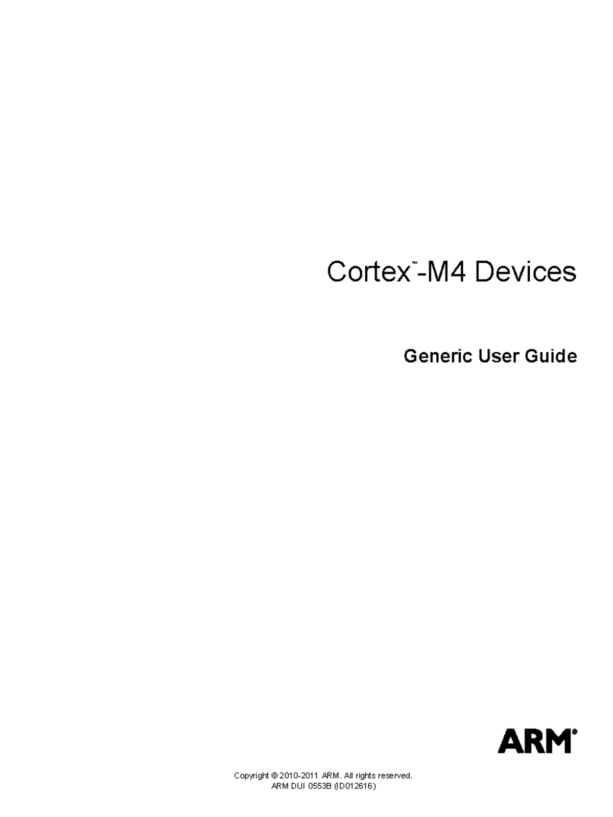 Cortex-M4 User Guide: ARM DUI 0553B Overview and Features - Studocu