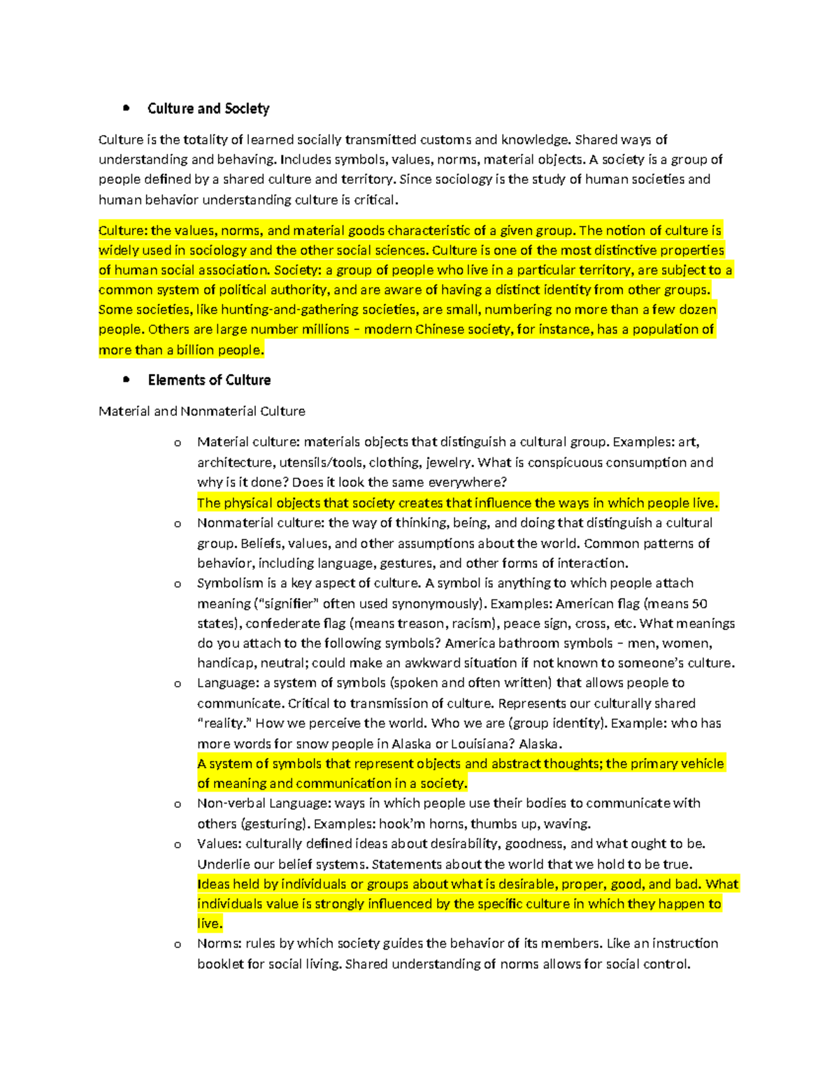 Sociology 101: Chapter 2 - Understanding Culture and Society - Studocu