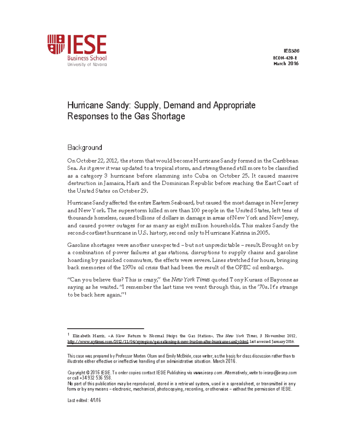 IES586 March 2016 Case Study: Hurricane Sandy's Gas Shortage Responses ...