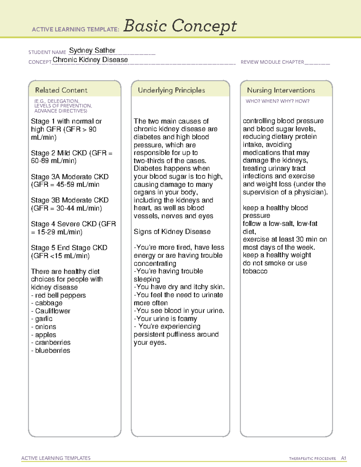 Chronic Kidney Disease Overview and Nursing Interventions (NUR 101 ...