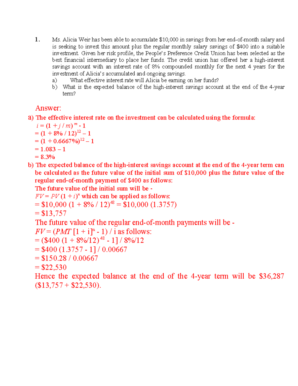 Lecture Questions & Answers - Personal Financial Planning (FIN 101 ...