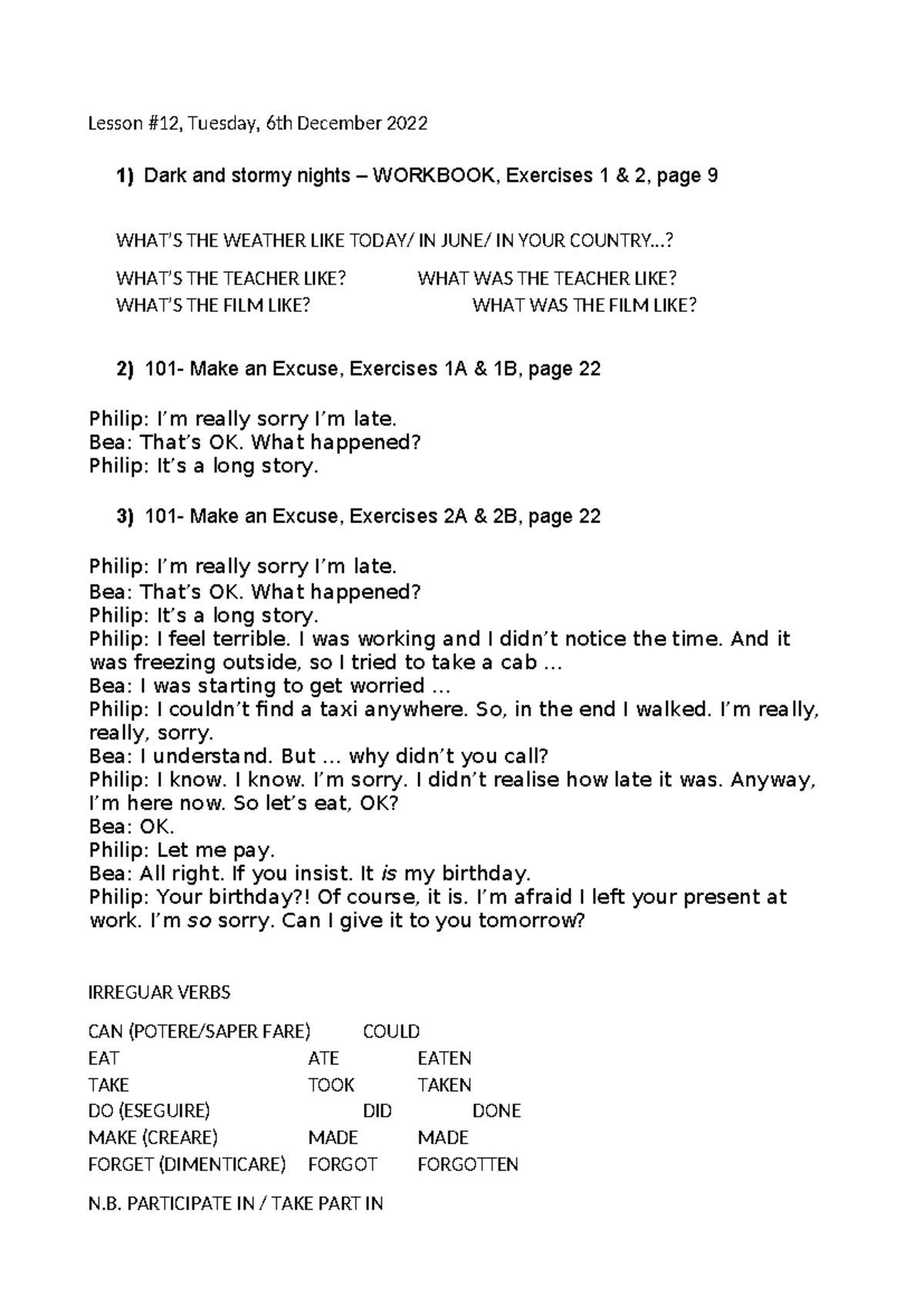 Ing 12 - Lesson Notes for English Communication Course - Studocu