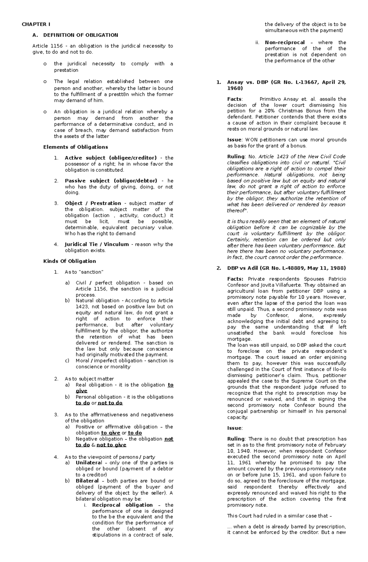 Obligation Definition and Types: Key Concepts in Law (Course Code ...