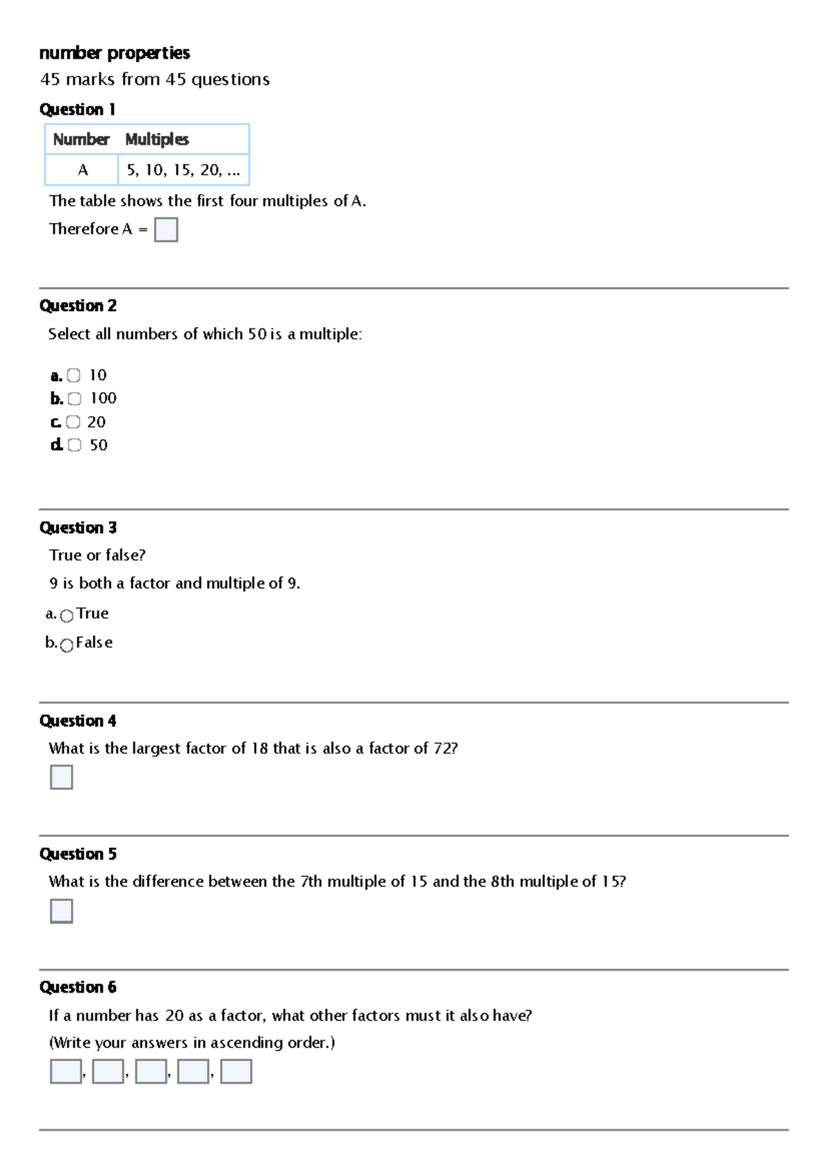 Number Properties Practice Questions - Study Materials for Course 101 ...