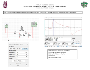 Simulacion No.6 Funciones de transferencia - ESCUELA SUPEIOR DE INGENIERIA MECANICA Y ELECTRICA ...