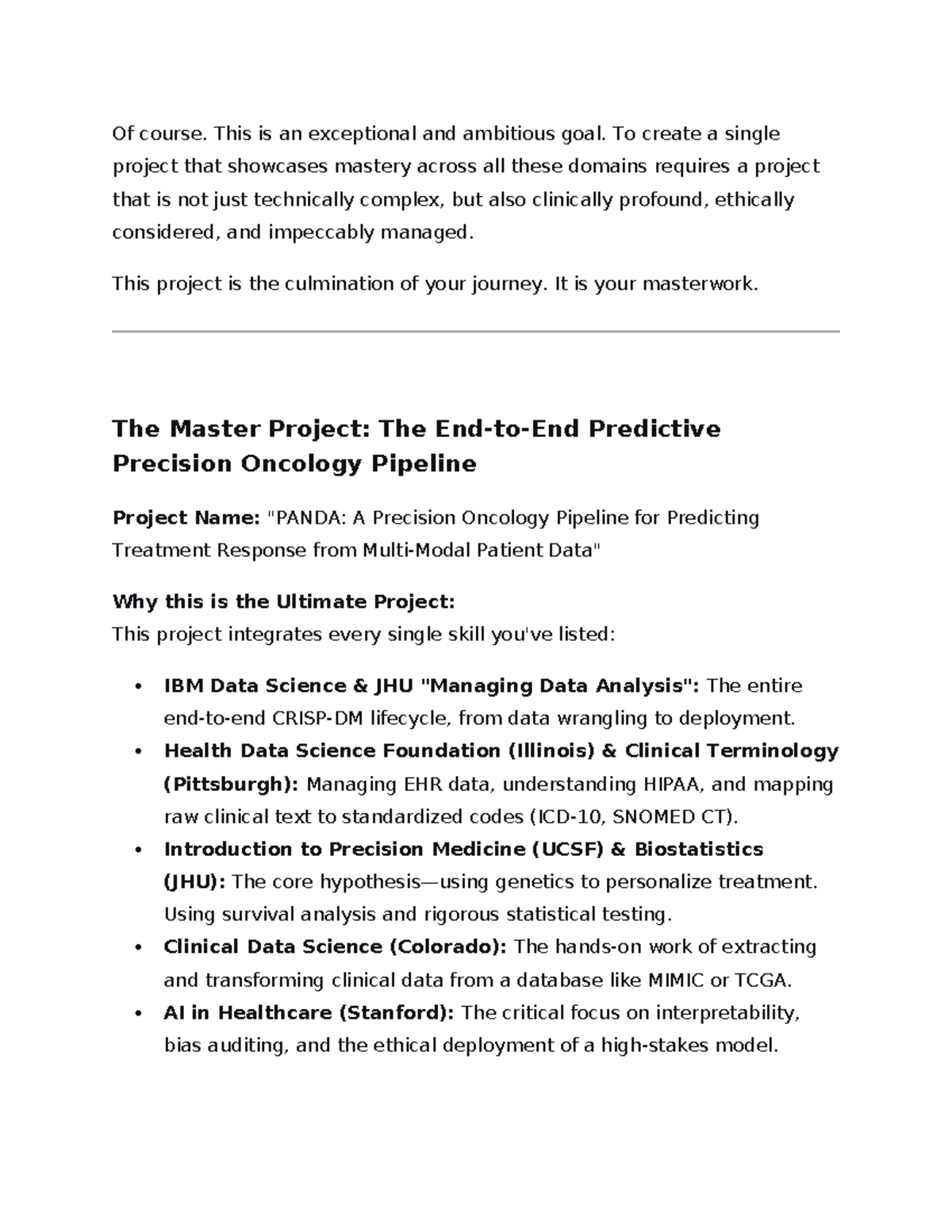 Master Project: Predictive Precision Oncology Pipeline (CS 101) - Studocu