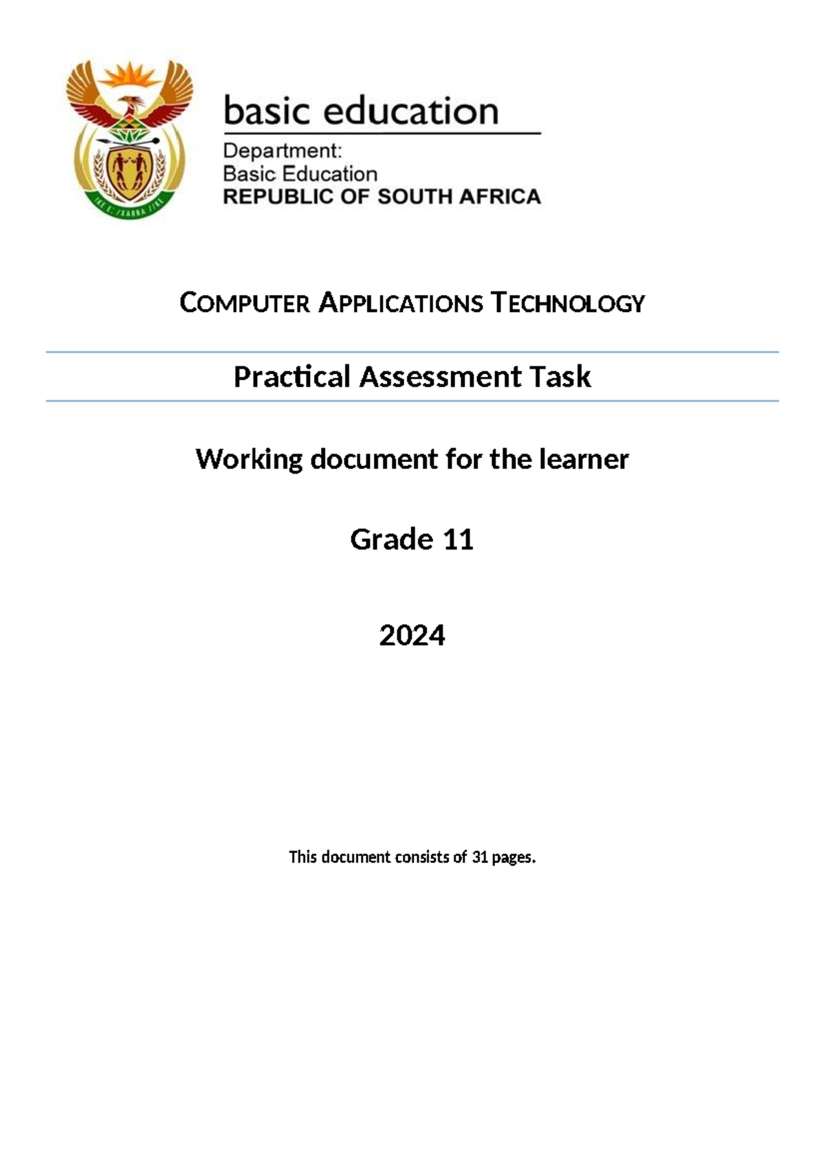CAT PAT Grade 11 2024 - E-Waste Management Practical Assignment Guide ...