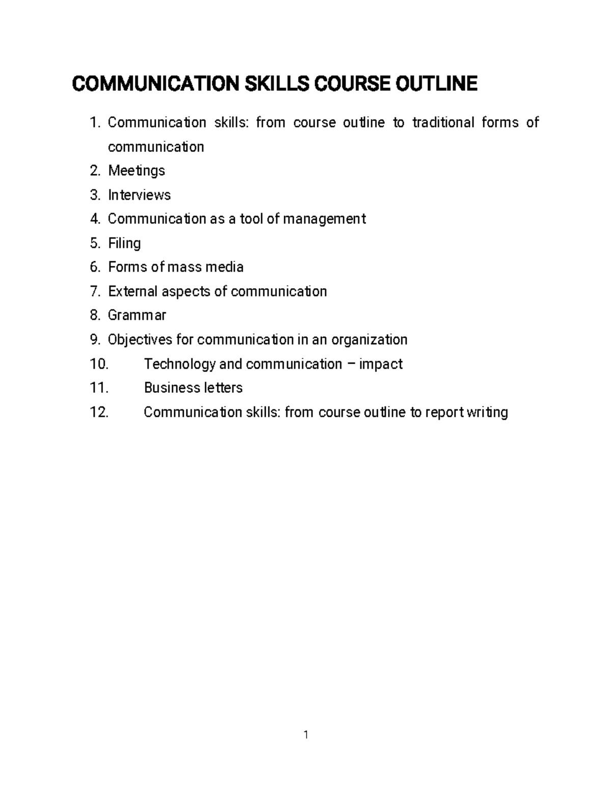 Communication Skills Course Notes: A Comprehensive Overview - Studocu