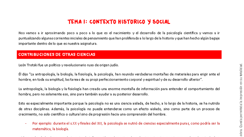 Tema 1: Contexto Histórico y Social de la Psicología - Studocu