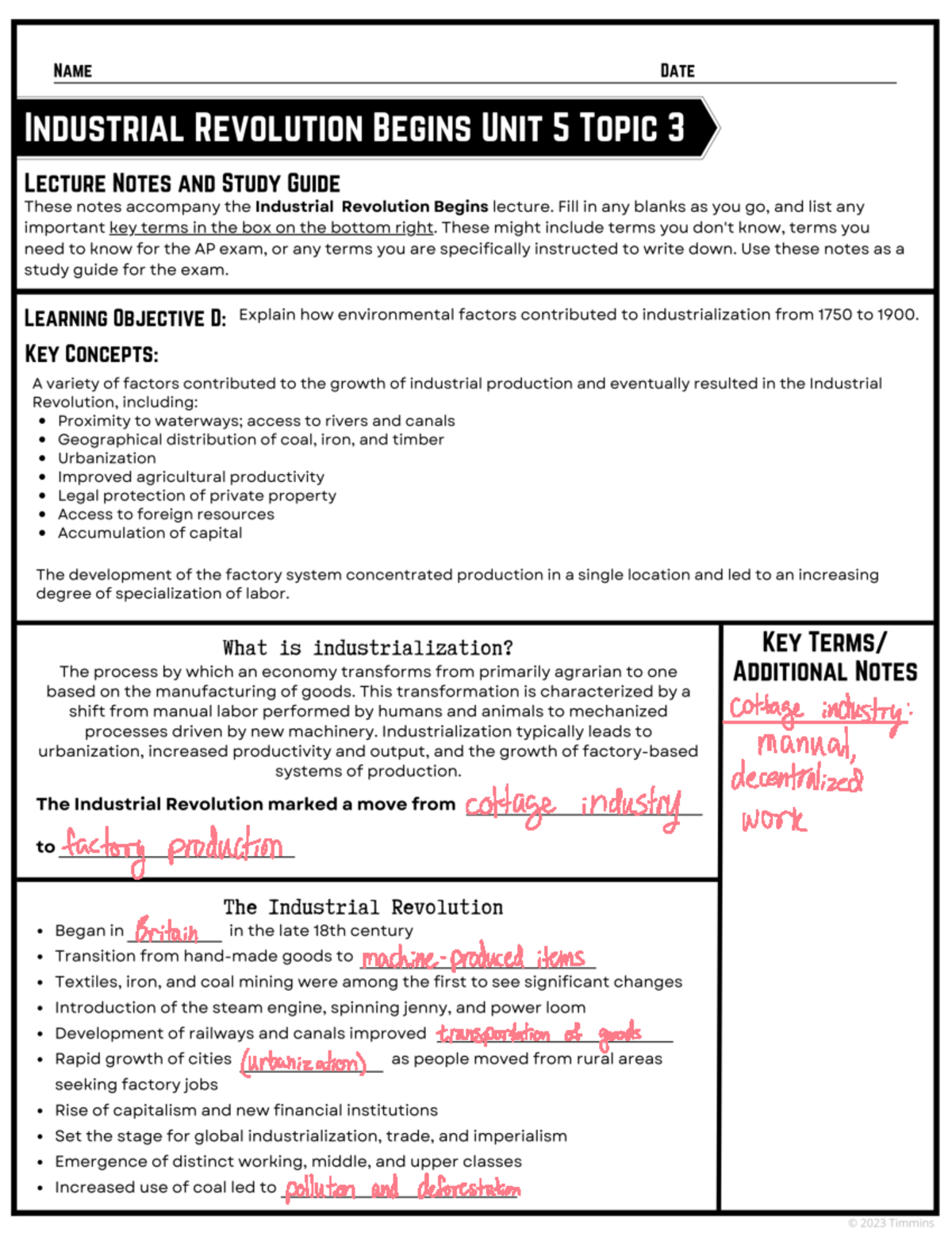 5 - unit 5 apwh notes - cottage industry manual ####### decentralized ...