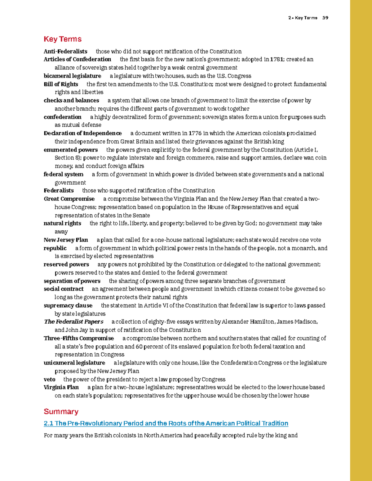American Government 3e: Key Terms & Overview of the Constitution - Studocu