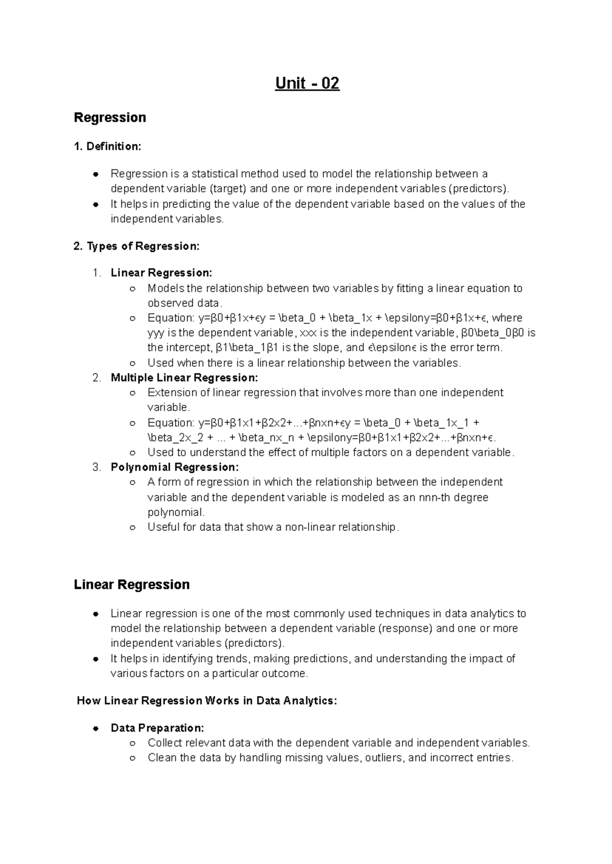 Unit 02 Bayesian Modeling Notes for Data Analytics (DA) - Studocu