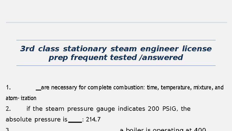 3rd Class Stationary Steam Engineer License Prep: Key Concepts & FAQs ...