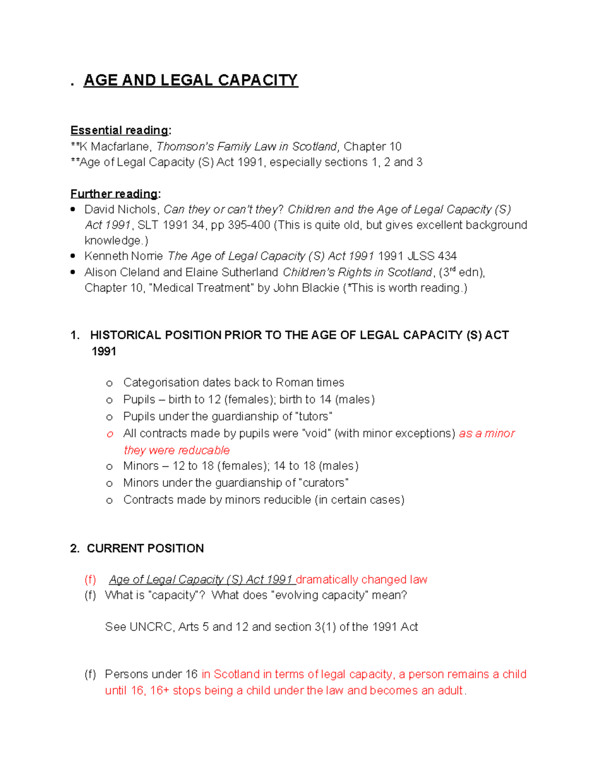Understanding the Age of Legal Capacity in Scotland: Insights on the ...