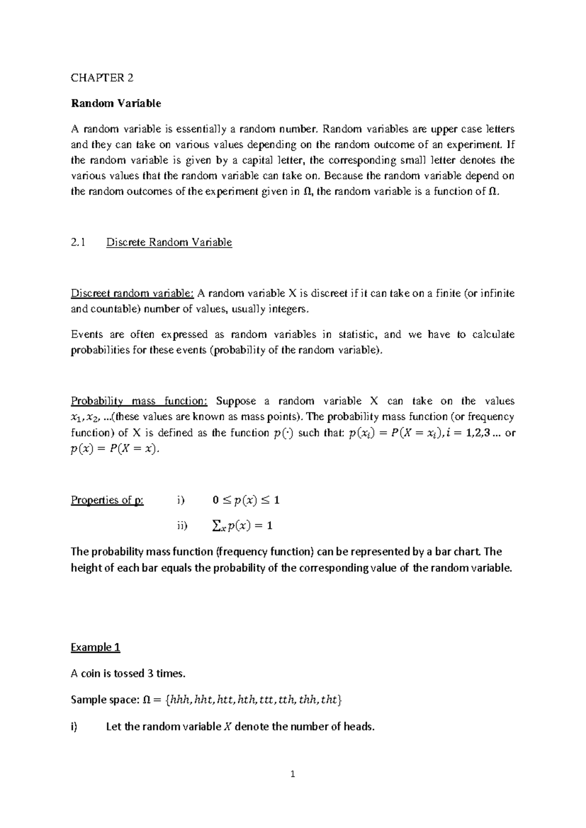 CHAPTER 2 Random Variables: Discrete, Binomial, and Poisson Distributions - Studocu