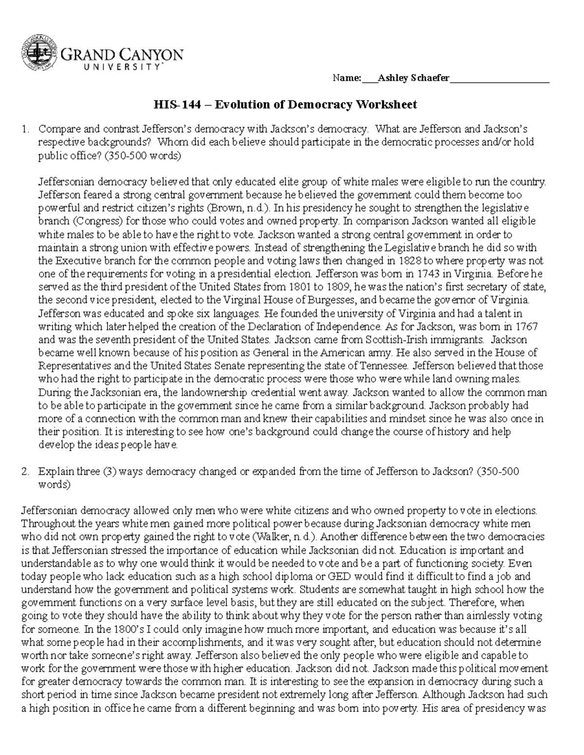 The Evolution of Democracy - Evolution of Democracy Worksheet 1 ...