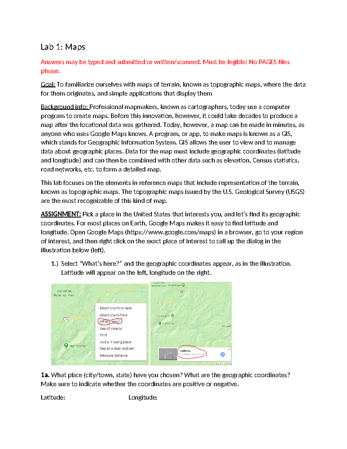 Lab 1: Understanding Topographic Maps in GEO 101 - Studocu