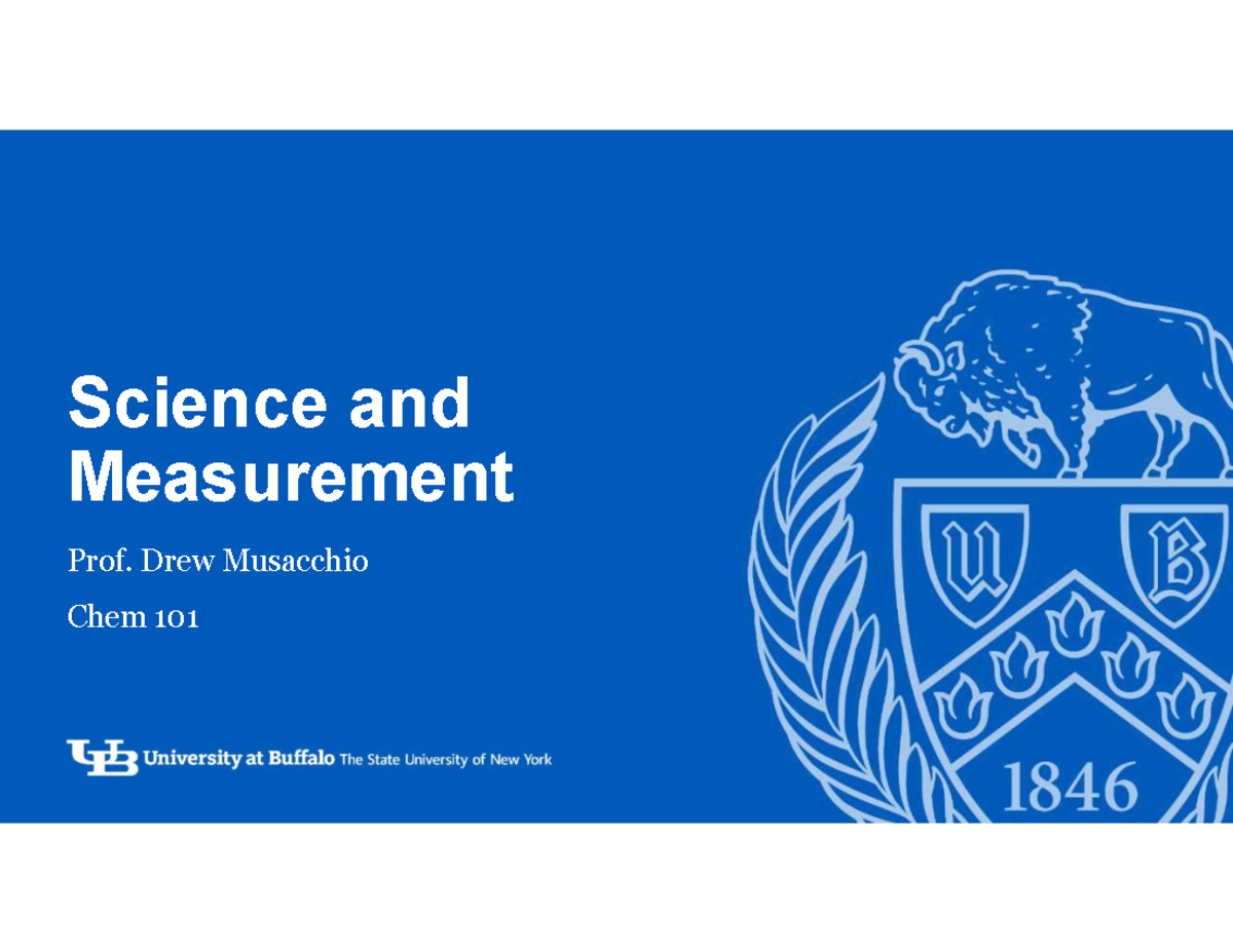 Chem 101: Chapter 1 - Overview of Science & Measurement Techniques - Studocu