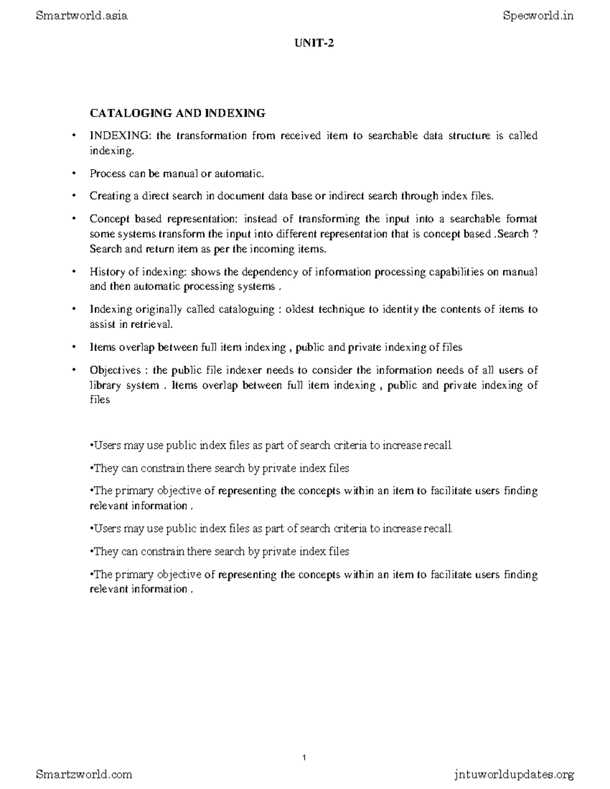 IRS Unit 3: Comprehensive Notes on Automatic Indexing Techniques - Studocu