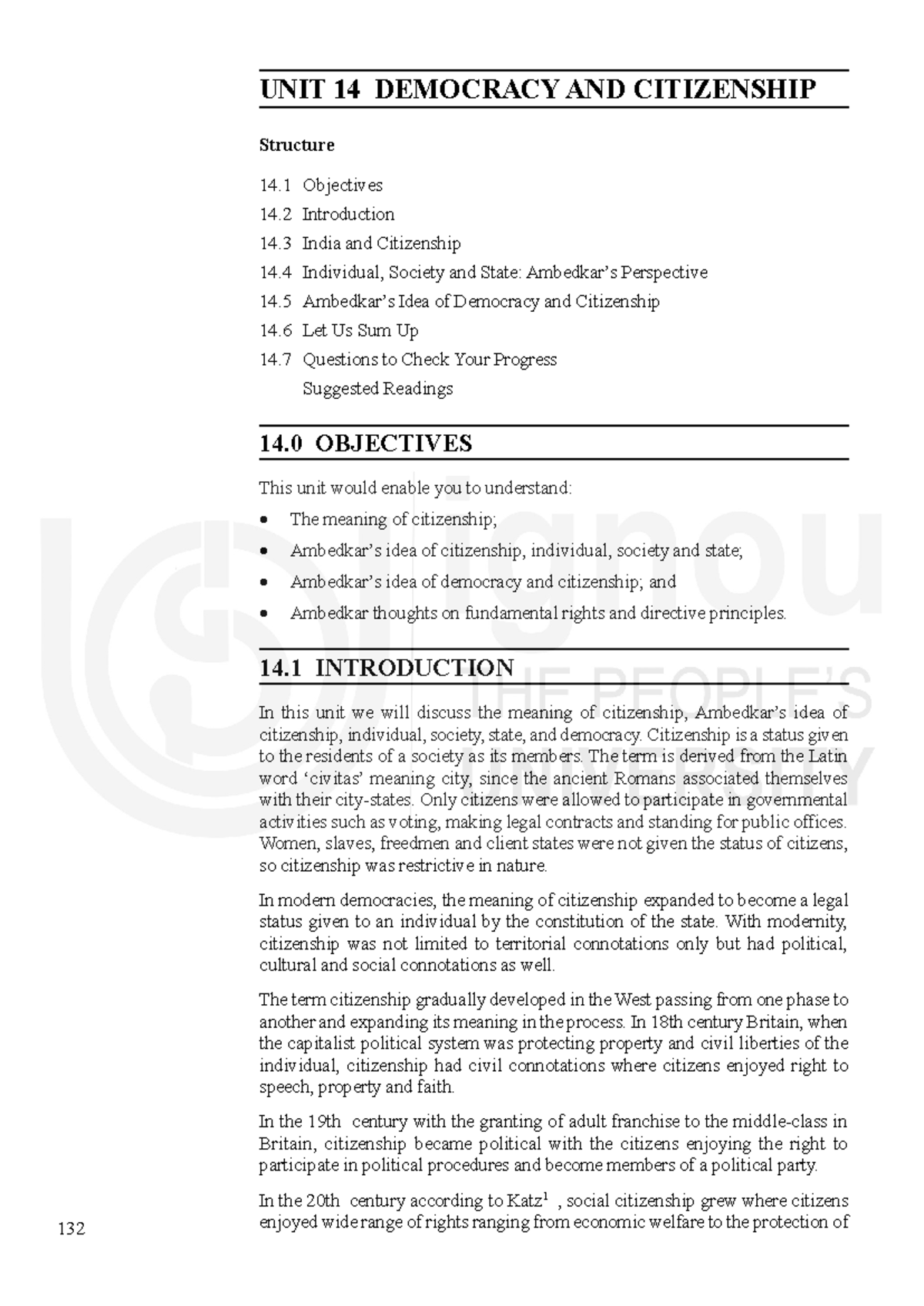 Unit 14: Ambedkar’s Perspectives on Democracy and Citizenship - Studocu