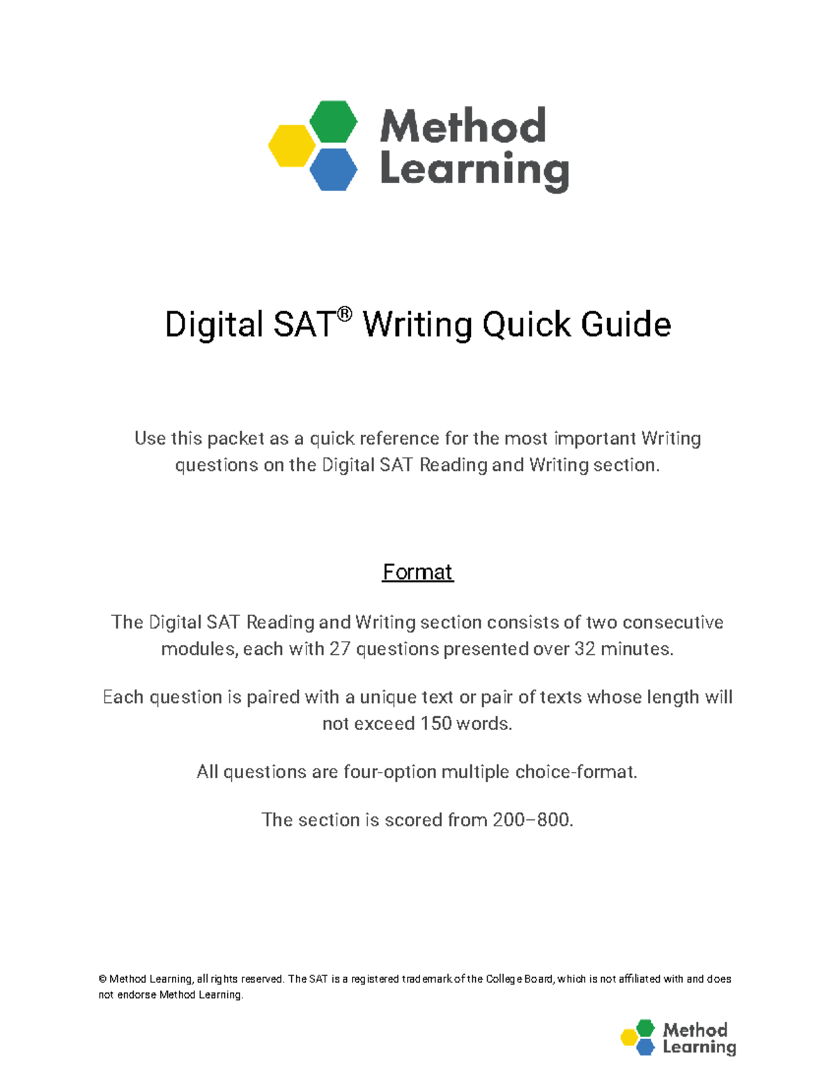 Digital SAT Writing Quick Guide: Key Techniques & Tips - Studocu