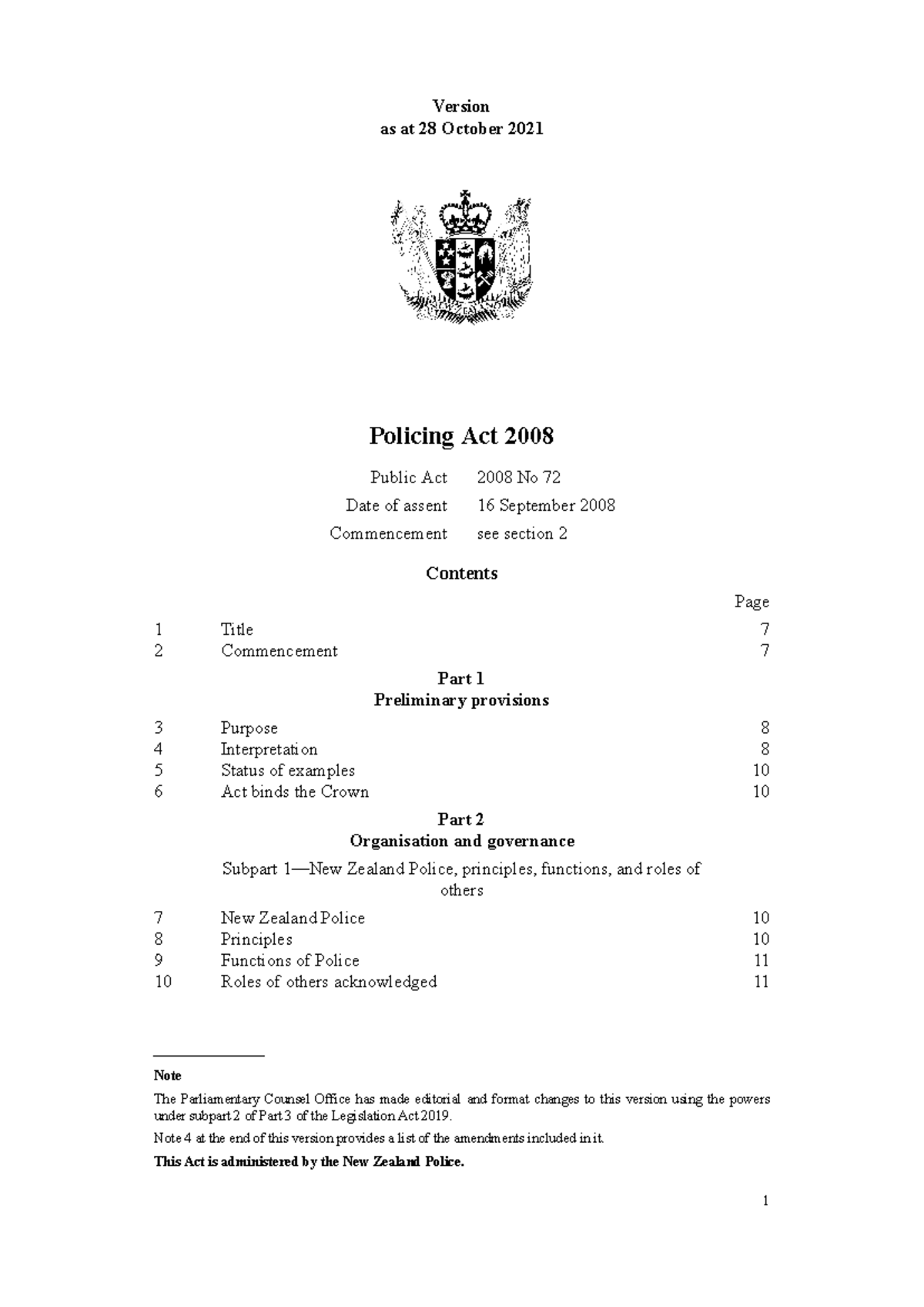 Policing Act 2008 (updated to 2021) - Policing Act 2008 Public Act 2008 ...